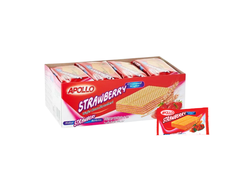 Apollo Strawberry Creamed Wafer (12x24's) - CHA YI TRADING SDN. BHD.